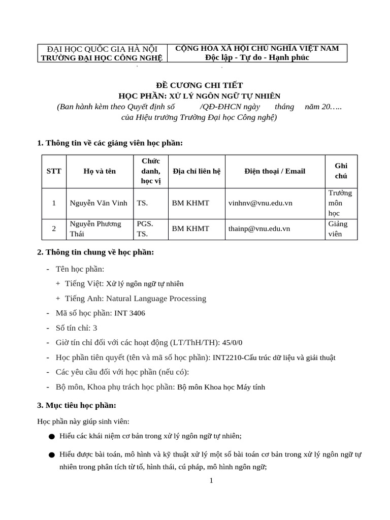 INT3406 - Xu Ly Ngon Ngu Tu Nhien - VI | PDF