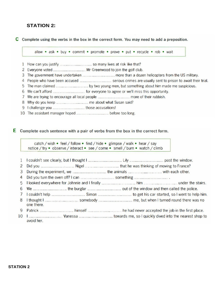 Station 2 Grammar | PDF