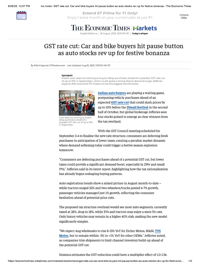 READING A Car and Bike Buyers Hit Pause Button | PDF | Motor Vehicle