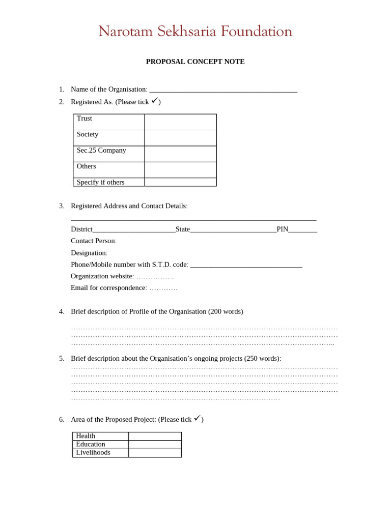 NSF Grant Application Form | PDF