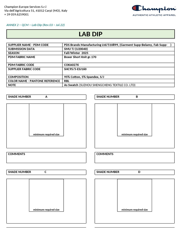 Annex 2 - QCM - Lab Dip - Rbl-53128-24 | PDF