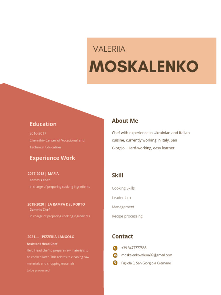 Valeriia Moskalenko Resume | PDF