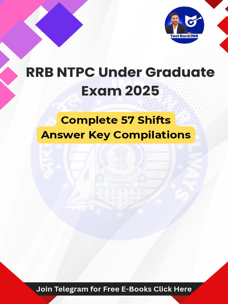 RRB NTPC Under Graduate 10+2 Answer Key Compilation Complete 57 | PDF ...