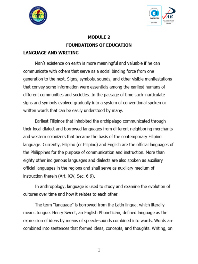 Language and Writing Foundations Module | PDF | Writing | Consonant