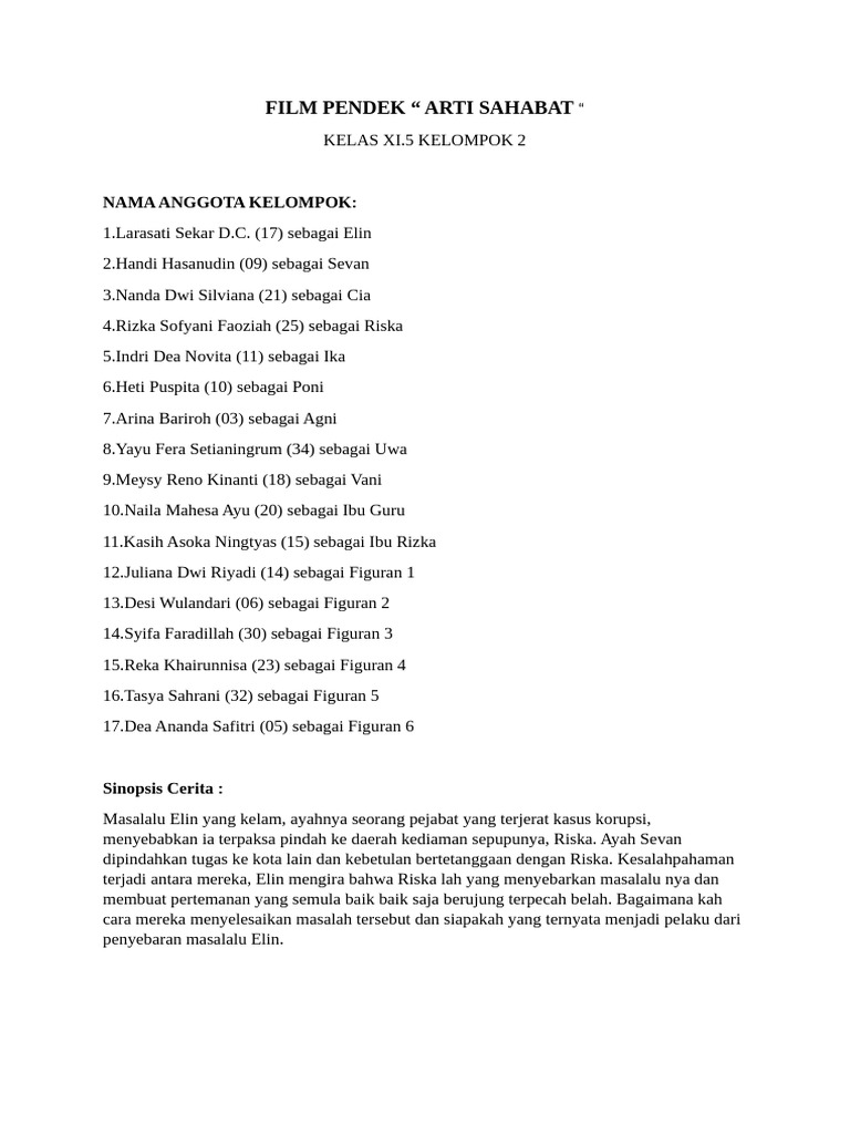 Naskah Film Pendek | PDF