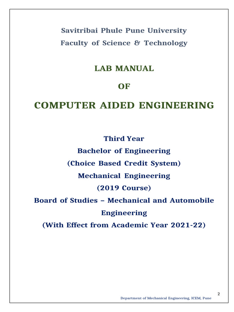 Cae Lab Manual 2019-Course | PDF | Stress (Mechanics) | Buckling