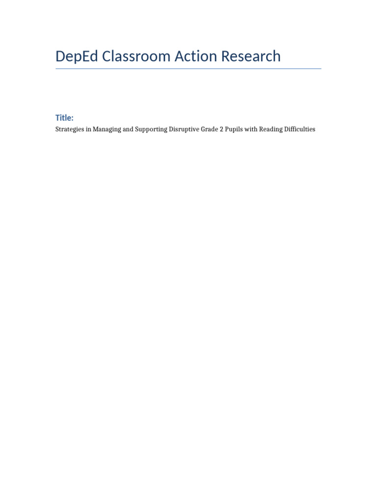 Strategies for Disruptive Grade 2 Readers | PDF | Learning | Classroom ...
