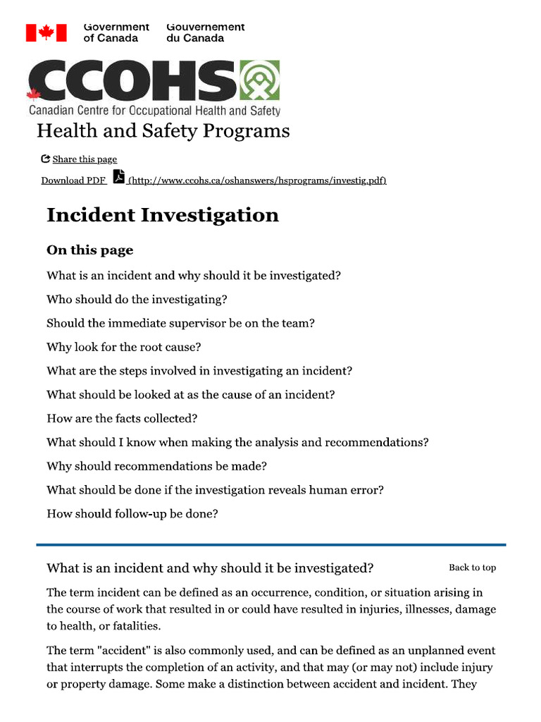 PRC 4 To Determine Accident and Incident Investigation | PDF