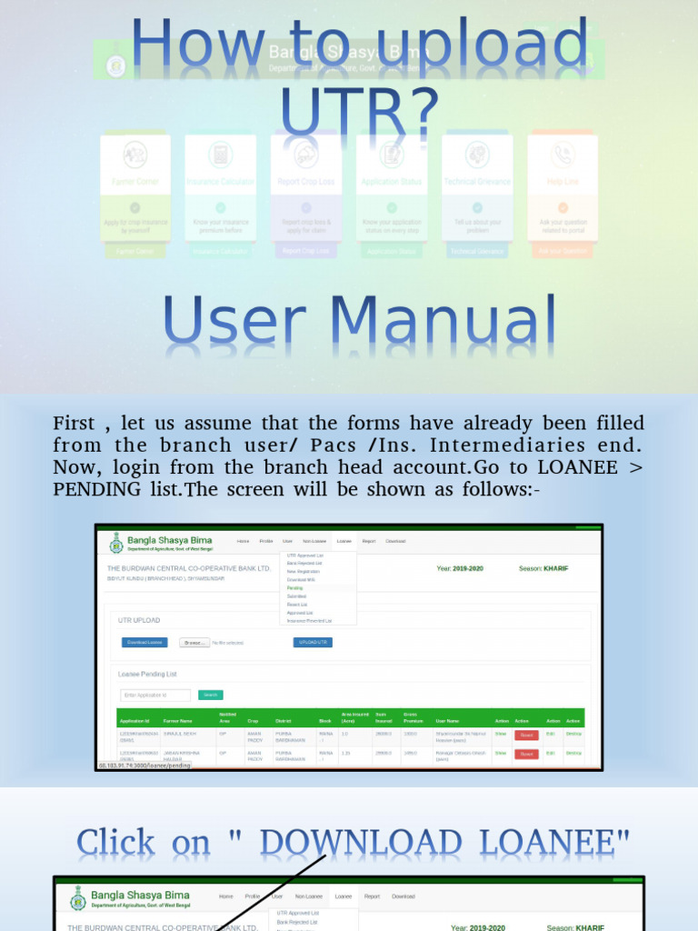 Upload UTR | PDF