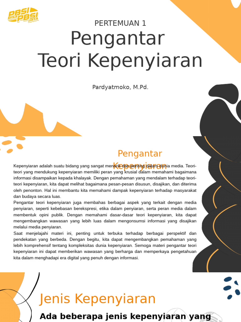Pengantar Teori Kepenyiaran 20250923 061345 0000 | PDF