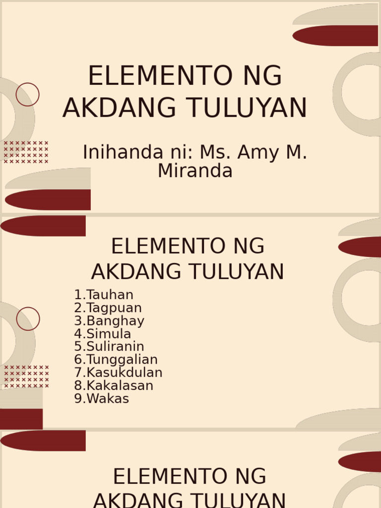Elemento NG Akdang Tuluyan | PDF