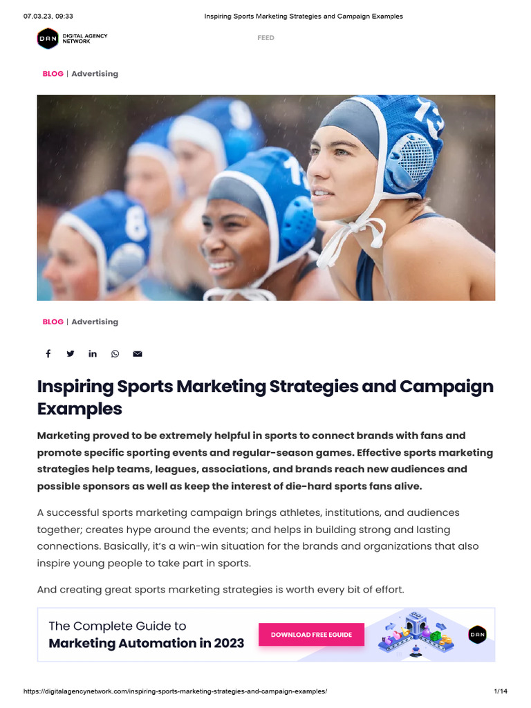 Inspiring Sports Marketing Strategies | PDF | Target Audience | Marketing