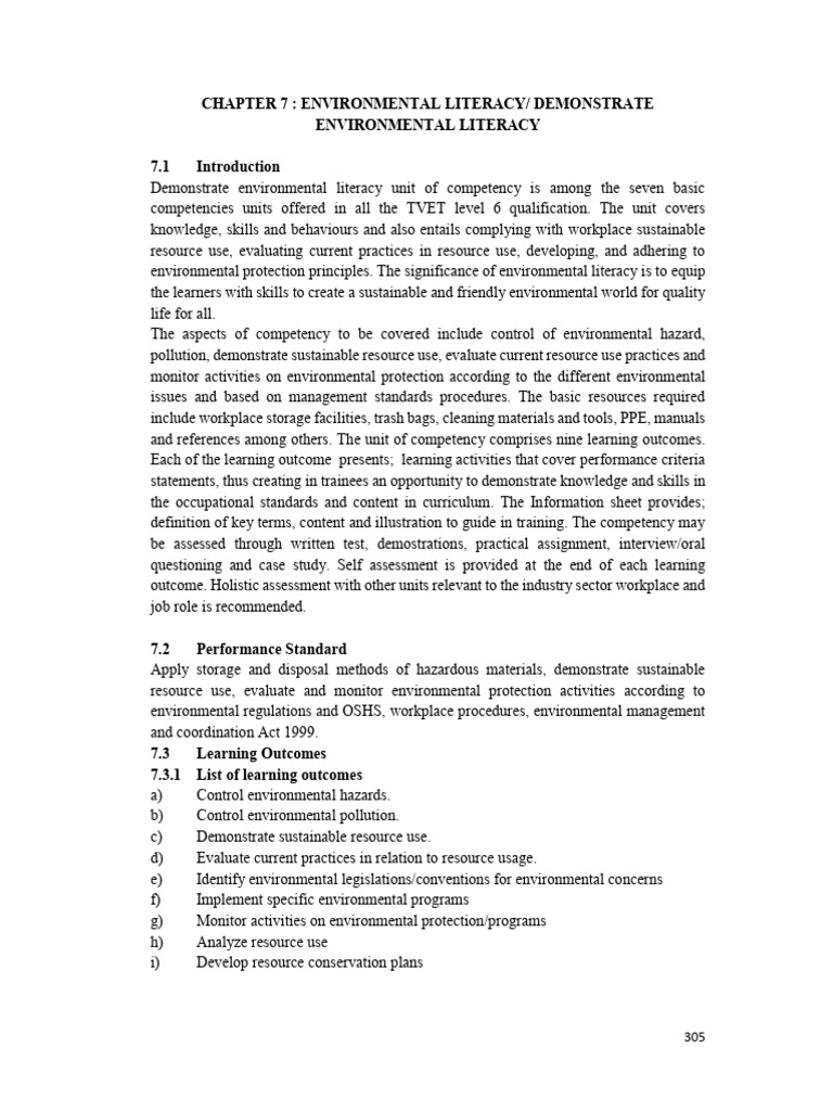 Environmental Literacy Level 5 | PDF | Waste | Personal Protective ...