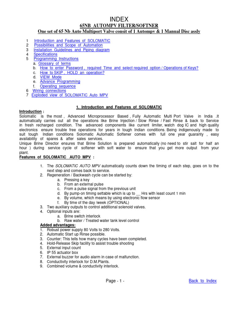 65NB Automatic Multiport Valve Manual | PDF | Relay | Valve
