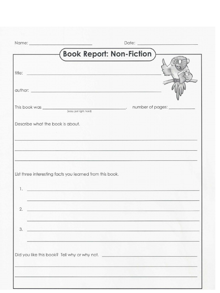 Non-Fiction Book Report Template | PDF