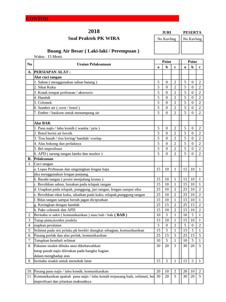 Prosedur Cuci Tangan dan BAK | PDF