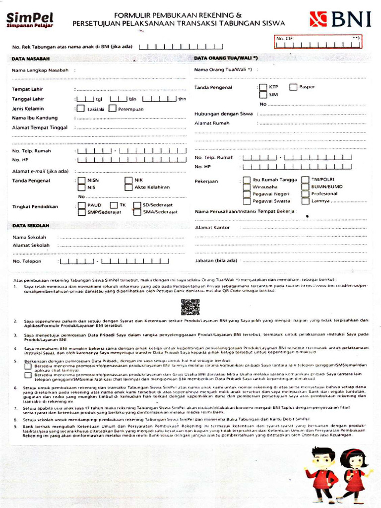 Formulir Bni (Print Bolak Balik) | PDF