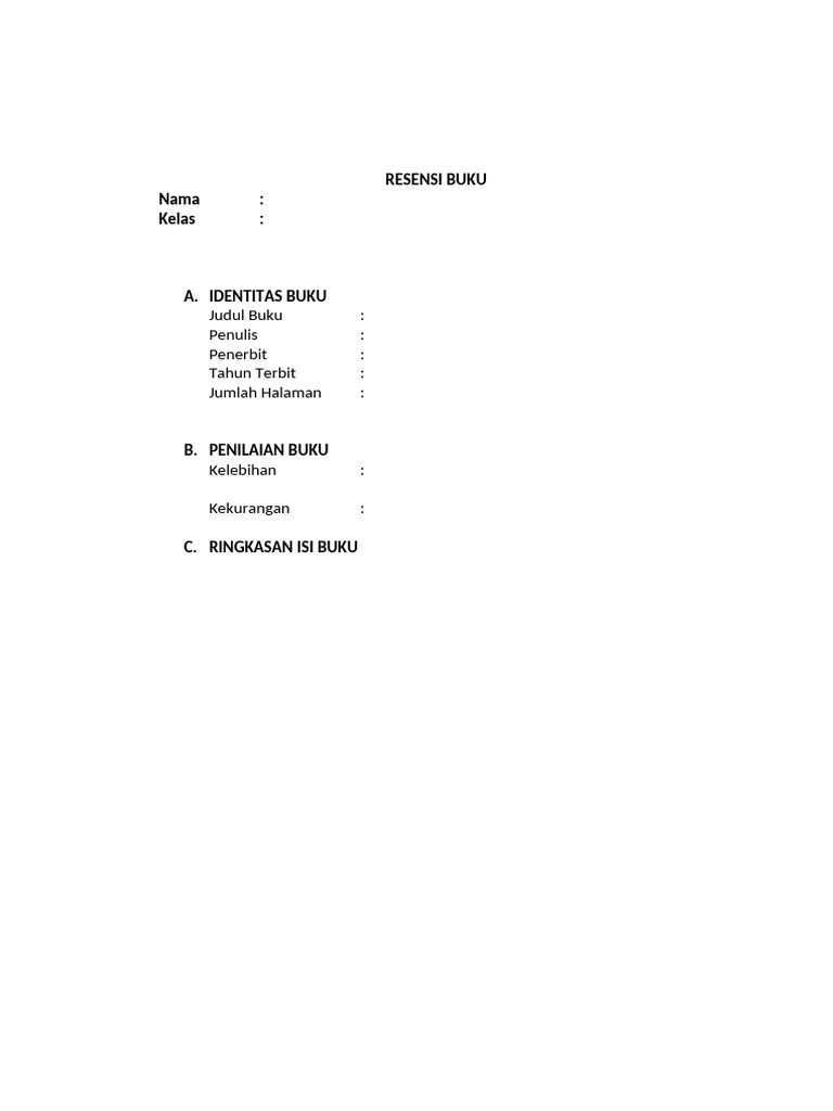 Format Resensi Buku | PDF
