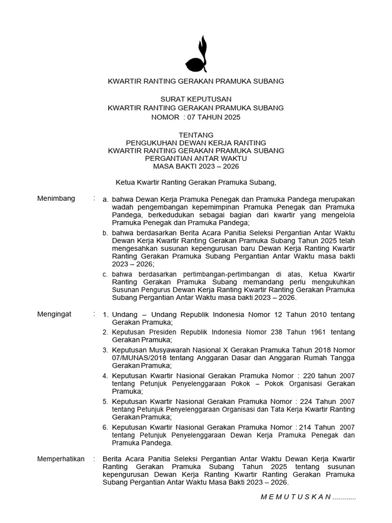 SK Paw DKR Masa Bakti 2023-2026 | PDF