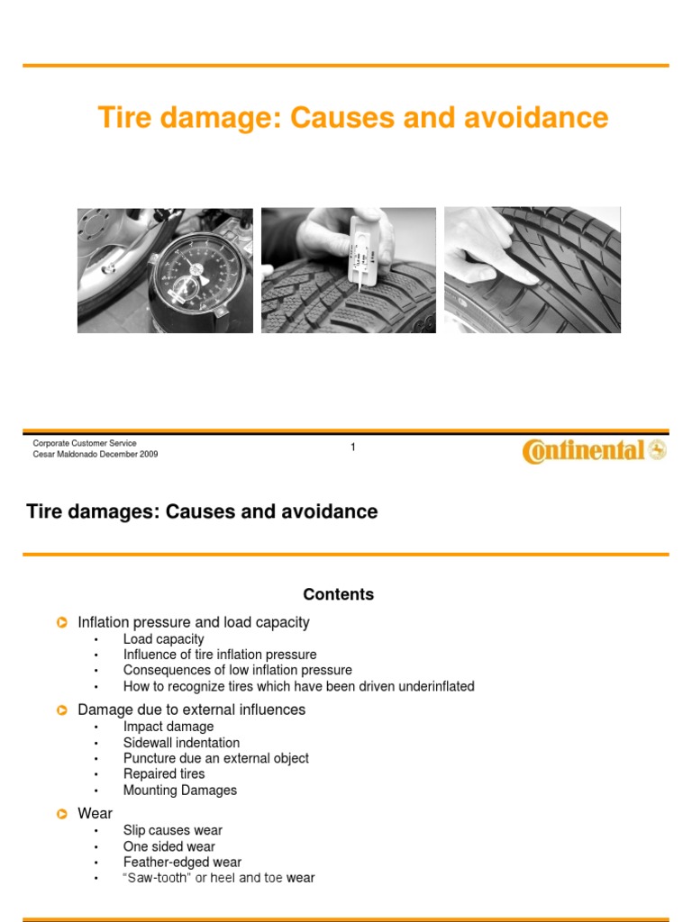 Tire Damages Causes & Avoidance Dec09 | Tire | Wear