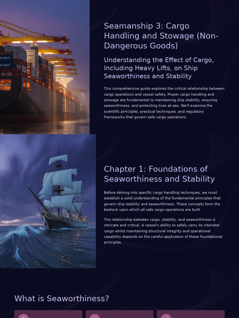 Cargo Handling and Ship Stability Guide | PDF | Shipping