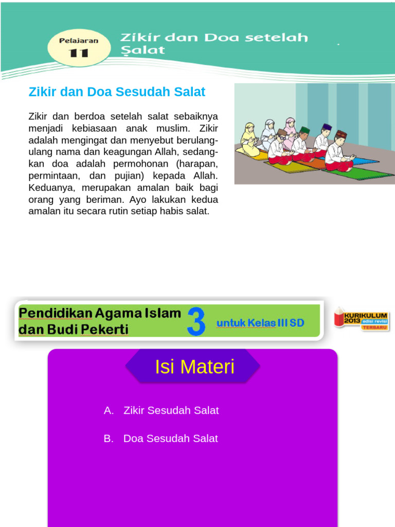 Pelajaran 11 Zikir dan Doa Setelah Sholat | PDF