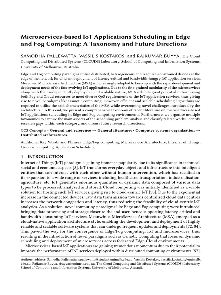 3-Microservices-based IoT Applications Scheduling-Taxonomy in Edge_2022 | PDF | Internet Of ...