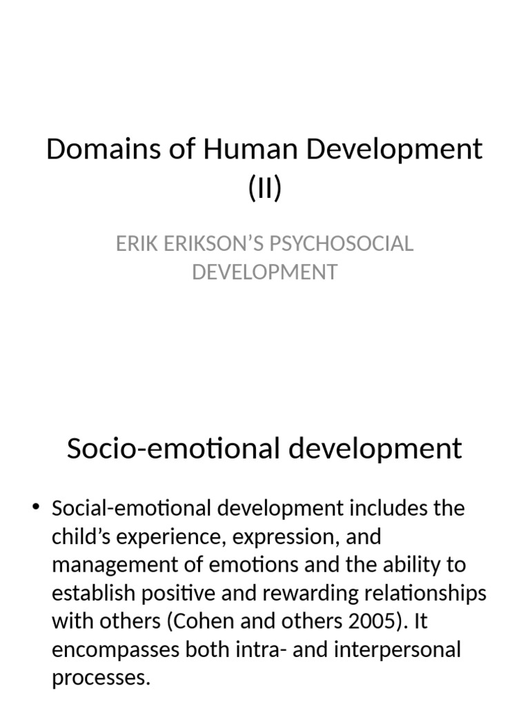 Domains of Human Development (II) - 1 | PDF | Human Development ...