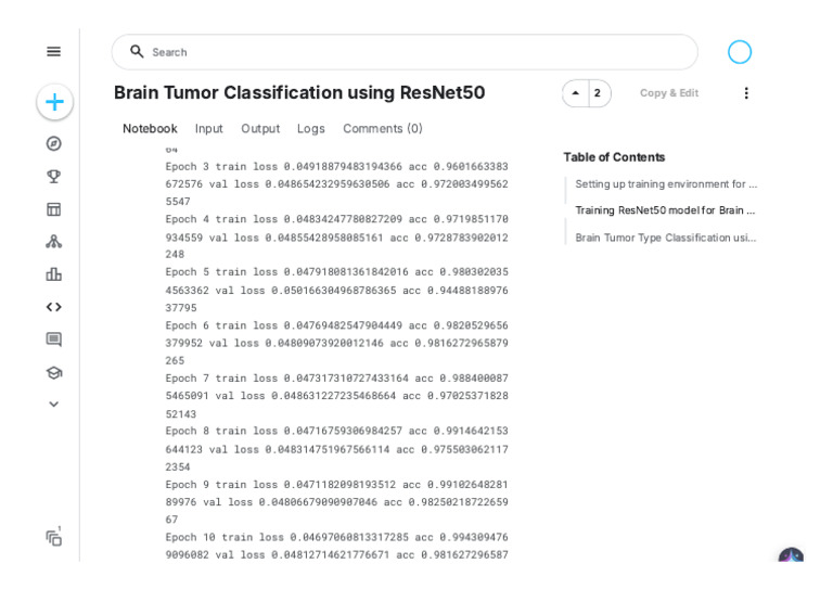 Brain Tumor Classification Using ResNet50 | PDF
