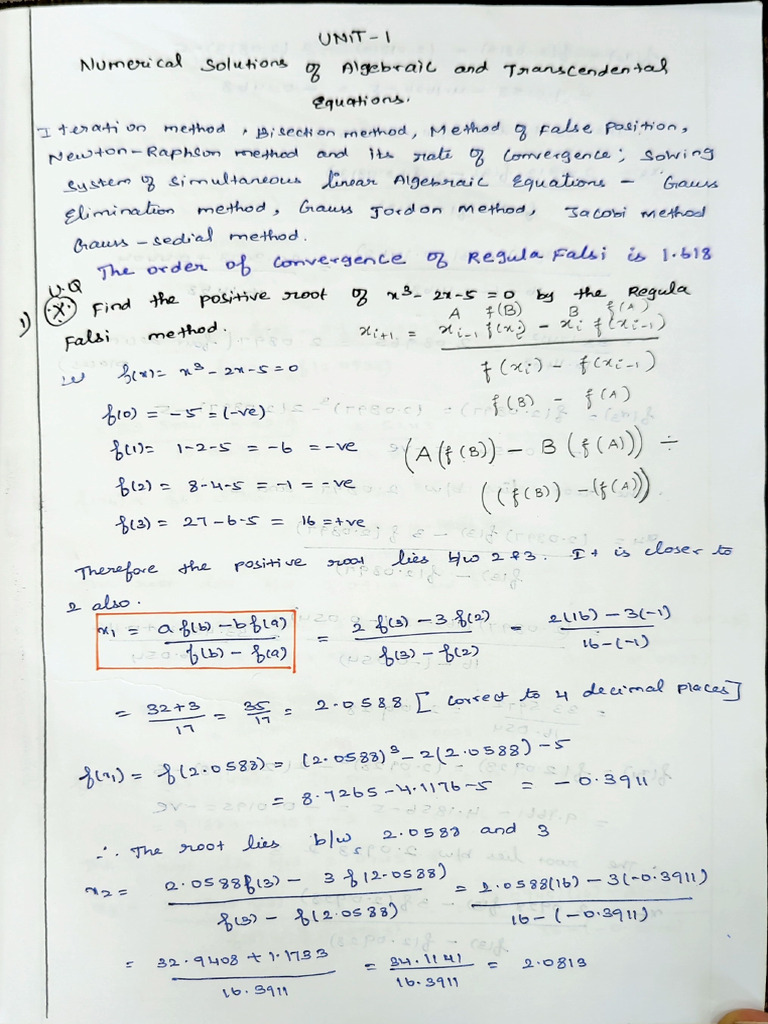 NMA Unit 1 Notes | PDF