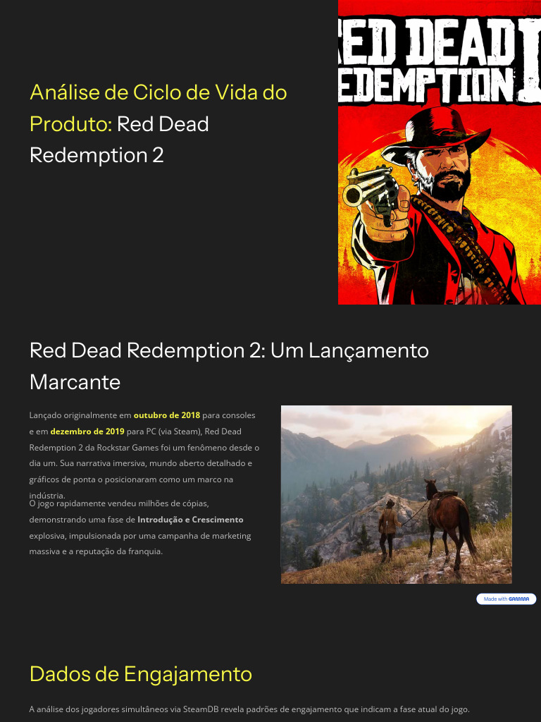 Análise de Ciclo de Vida Do Produto- Red Dead Redemption 2 | PDF