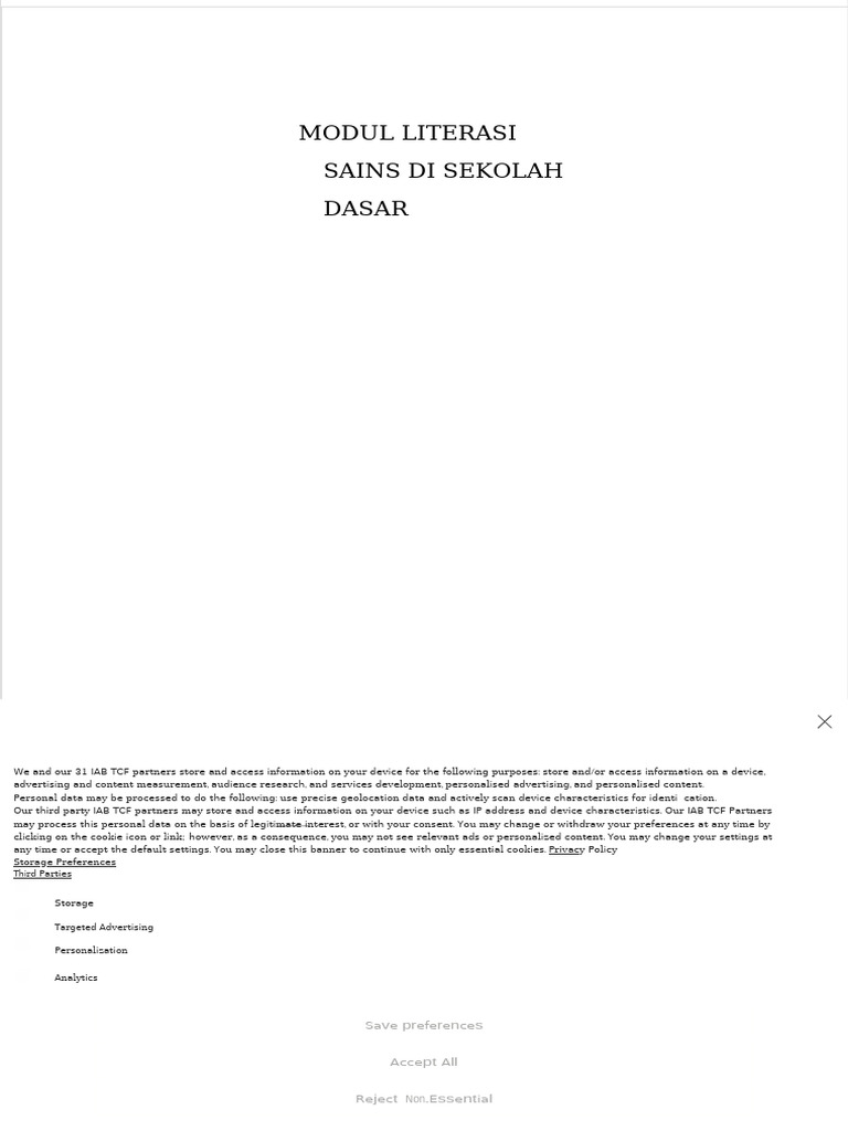 Modul Literasi Sains Sekolah Dasar | PDF