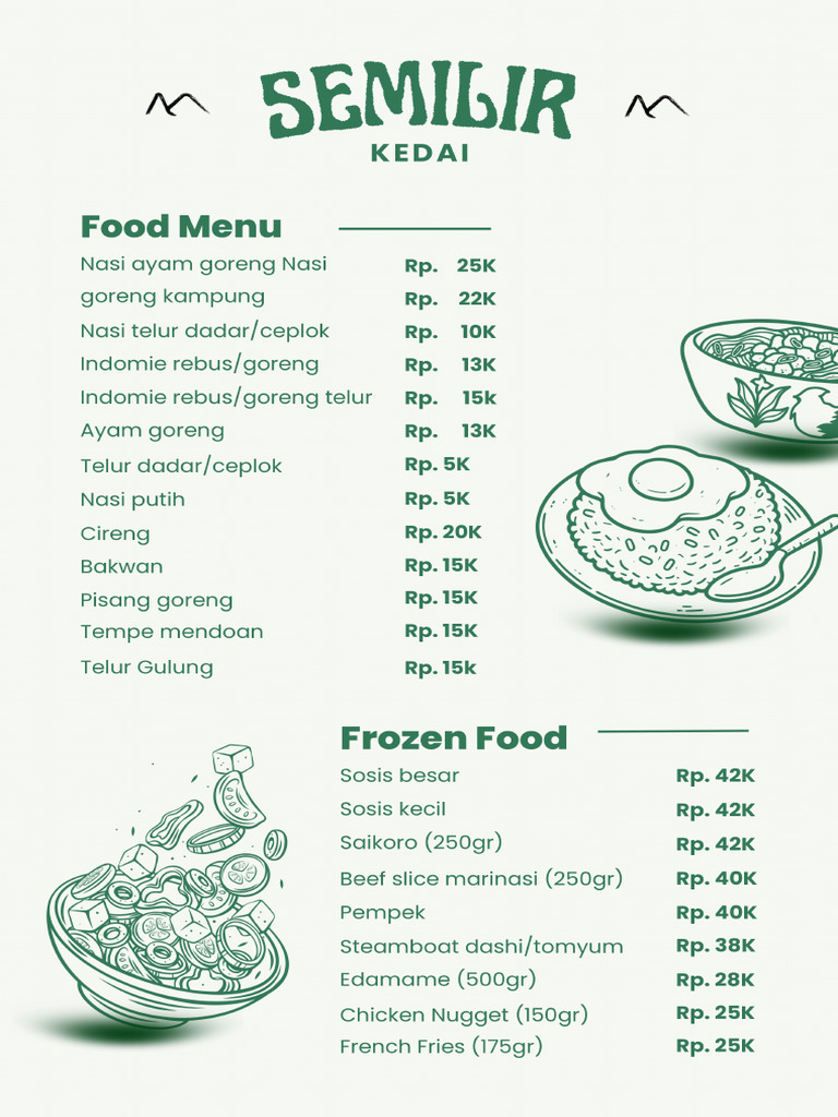 Semilir Menu PDF | PDF