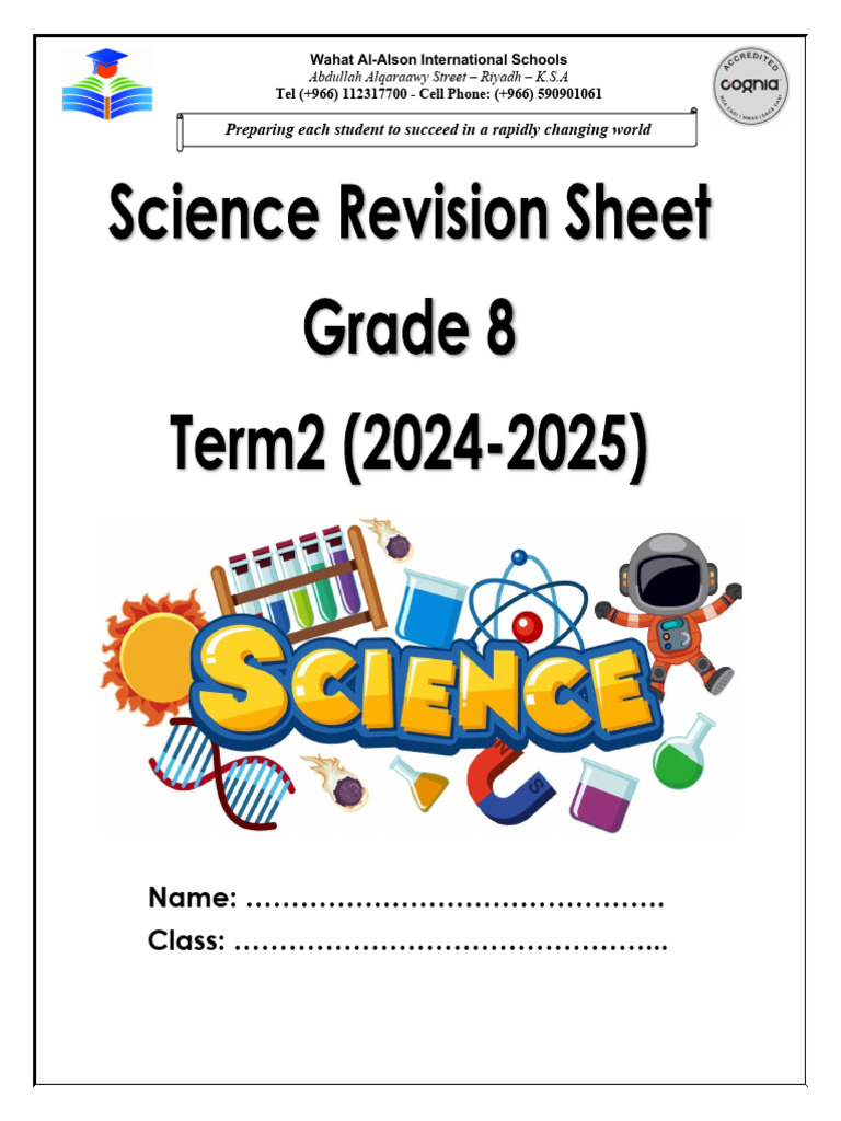 Grade.8 Sci T.2 Revision Sheet 2024-2025 | PDF | Stars | Genetics