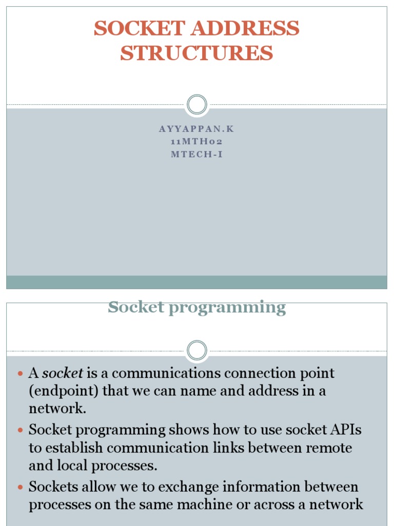 Socket Address Structures Pdf Network Socket Digital Technology