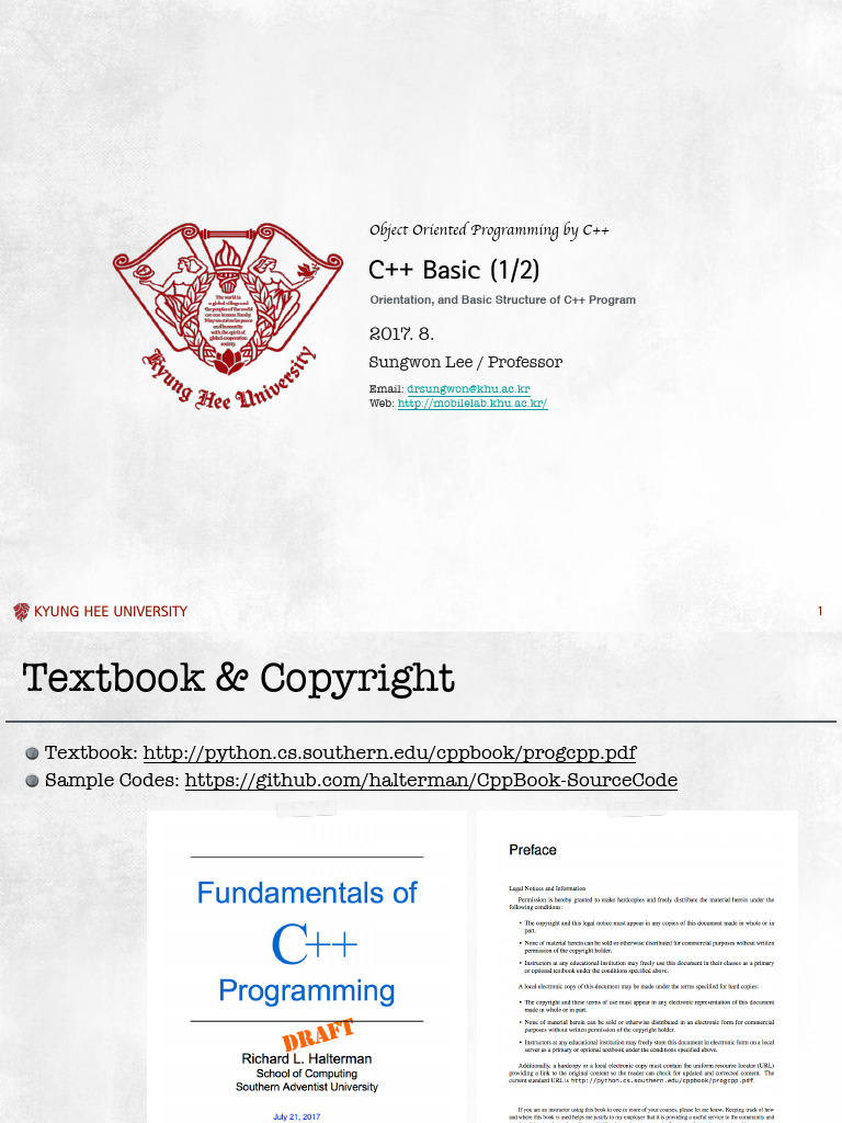 LectureNote 01 CPP Basic 1 | PDF | C++ | Computer Programming