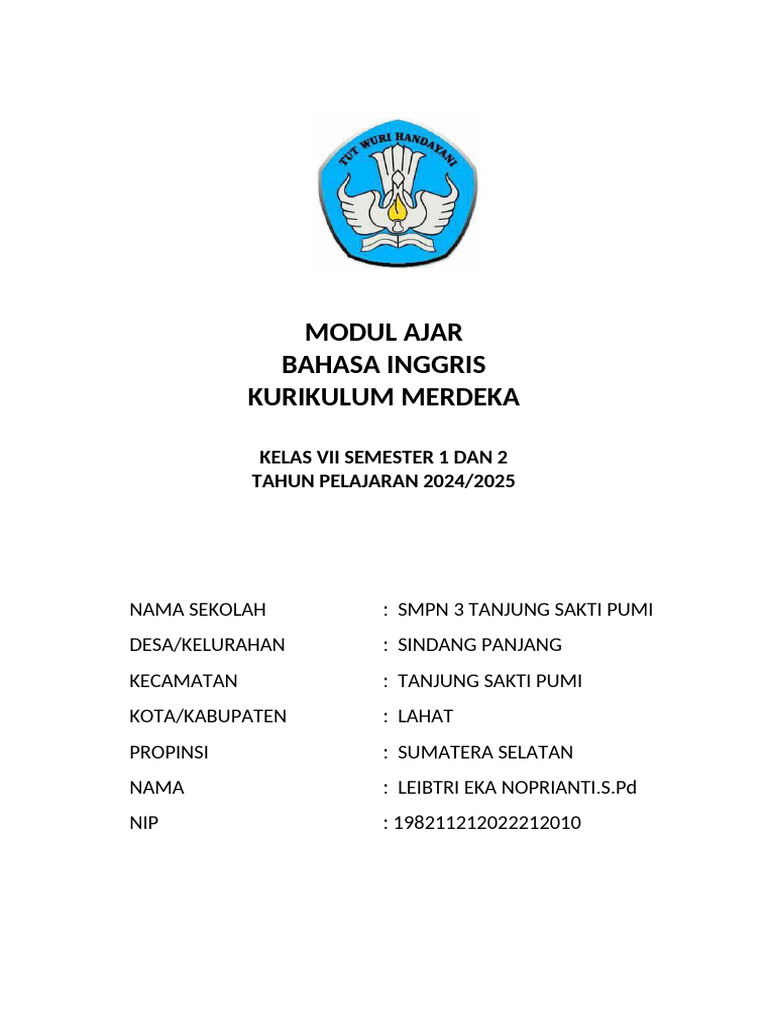 Cover Depan Modul Ajar | PDF