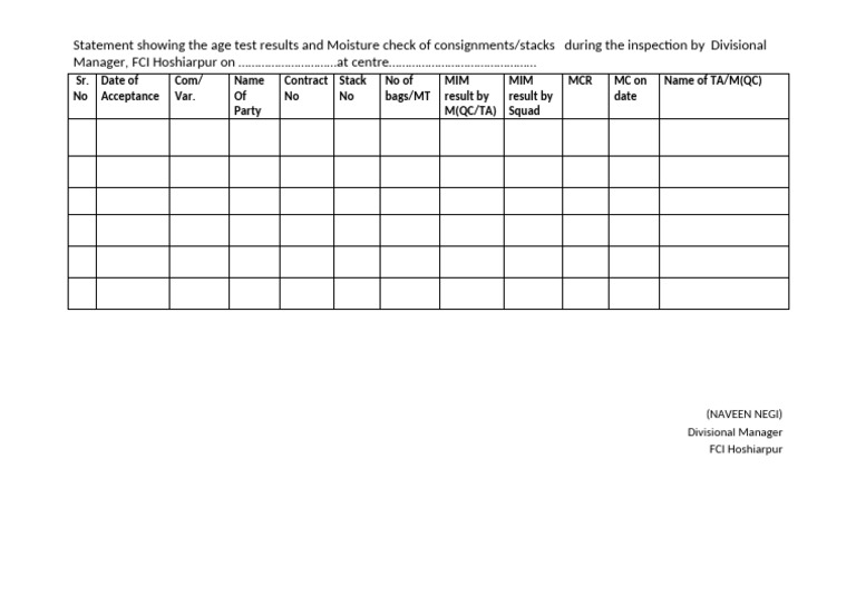 Age Test Proforma DO Squad | PDF