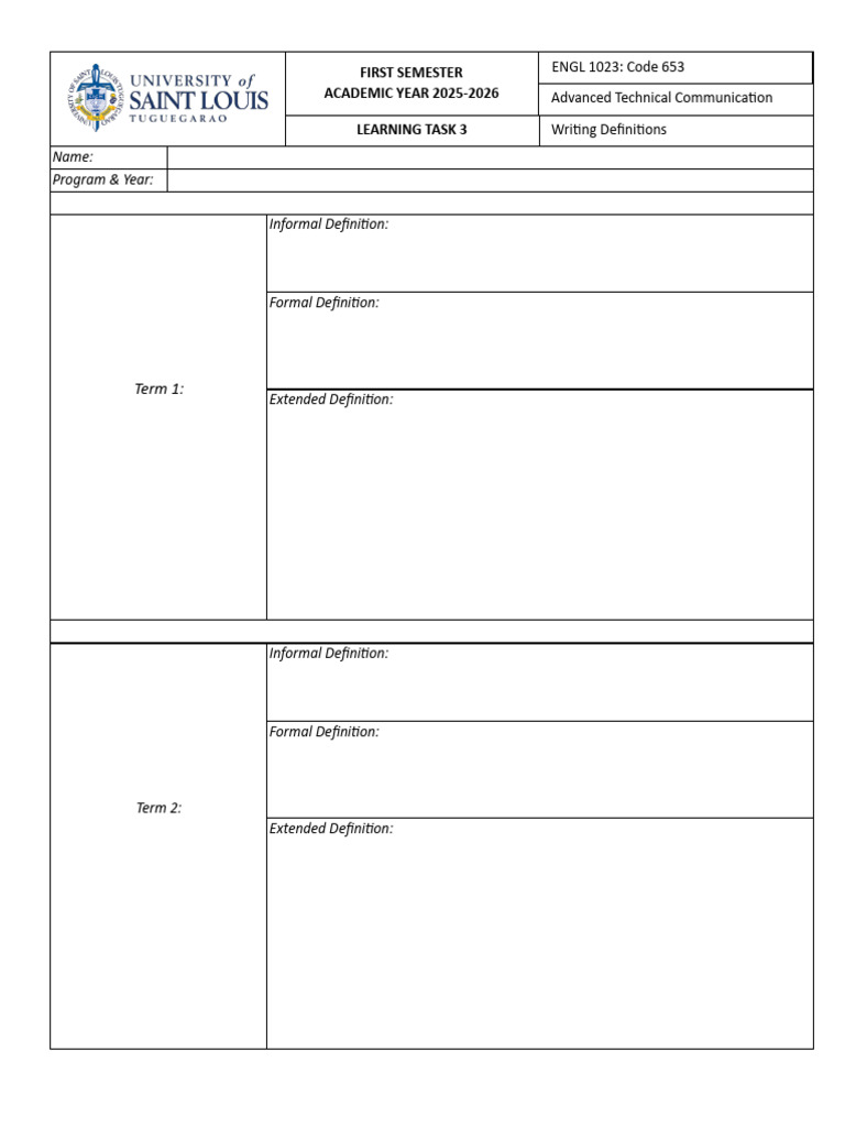 Learning Task 3 - Template | PDF