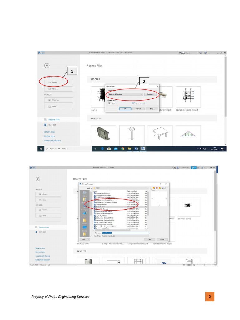 Membuka Template Yang Ada Pada Tampilan Revit | PDF