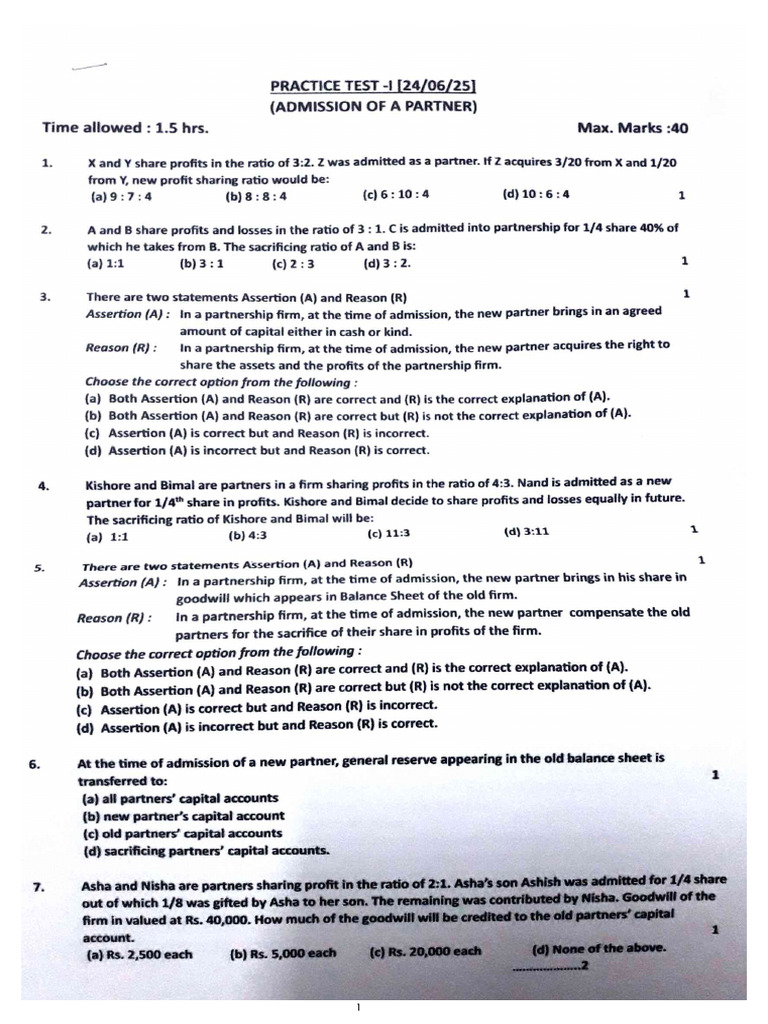 Admission Practice 1 | PDF