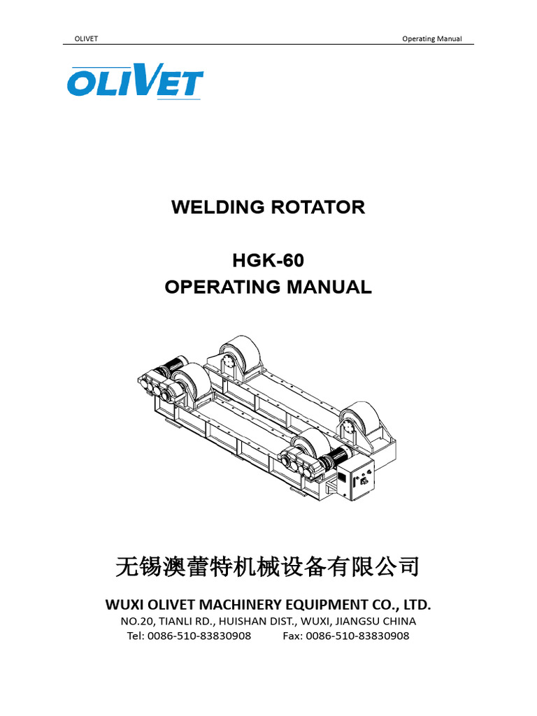 HGK-60 Welding Rotator Manual | PDF | Welding | Construction