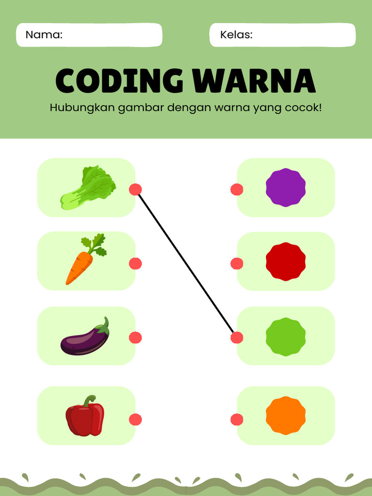 Lembar Kerja Hijau Dan Putih Tema Coding Warna Gaya Ilustratif | PDF