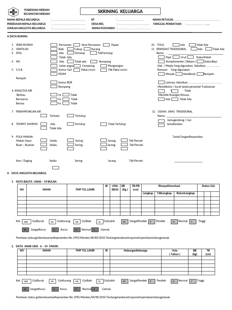 Form Skrining Keluarga | PDF