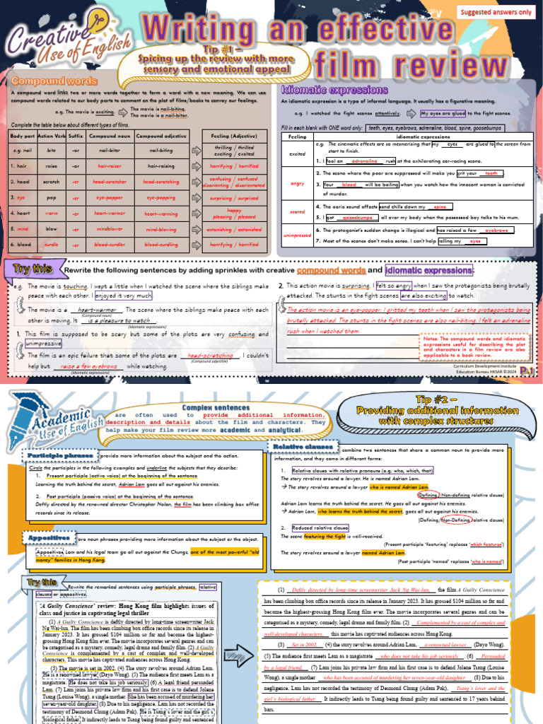 Compound Words for Film Reviews | PDF | Linguistics | Linguistic Morphology
