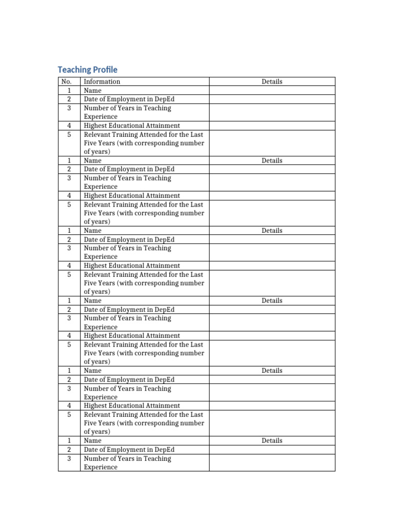 Teaching Profile 16 Teachers-2 | PDF
