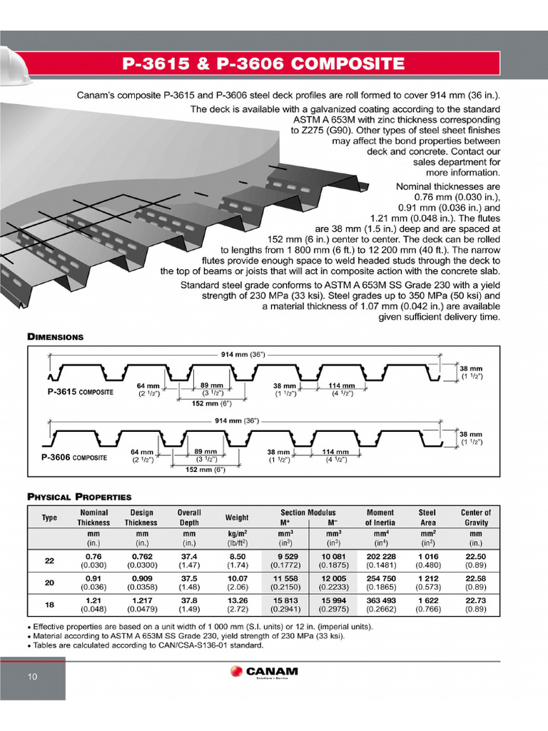 Canam - Steel Deck Catalogue (Canada) | PDF