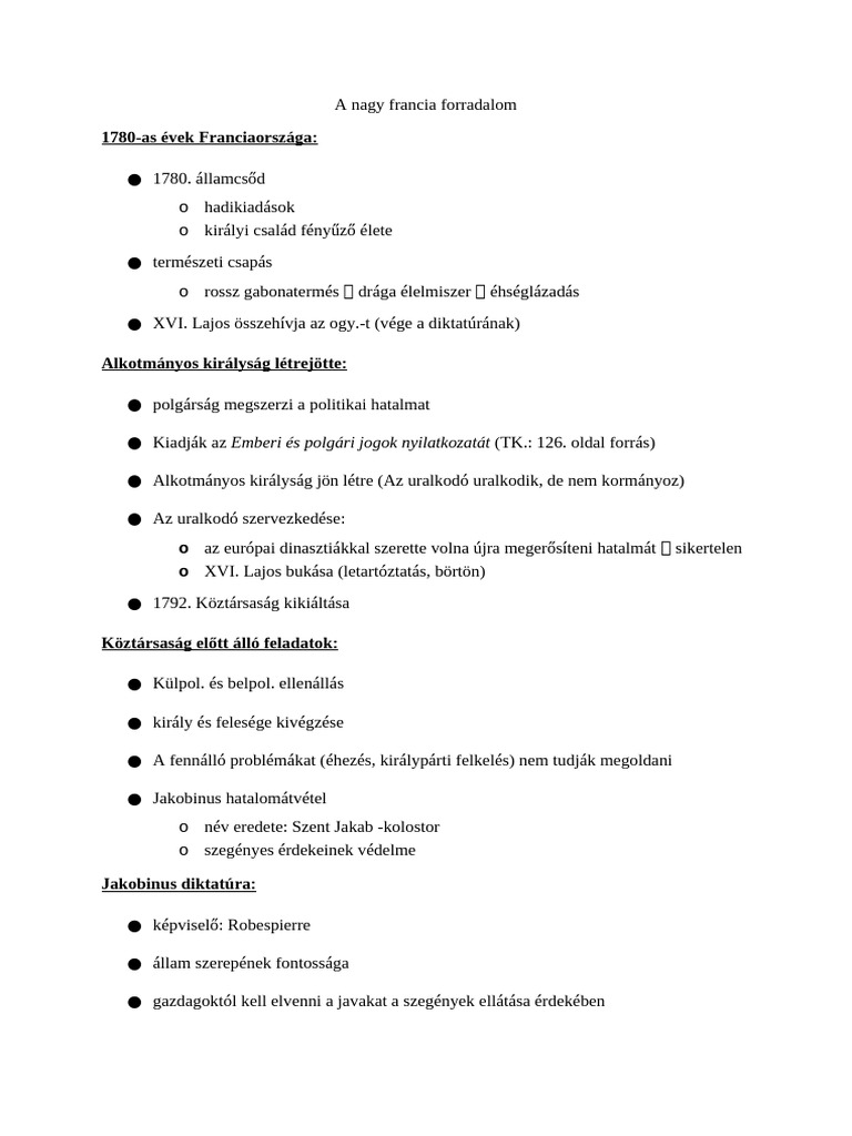 45. Óra a Francia Forradalom | PDF