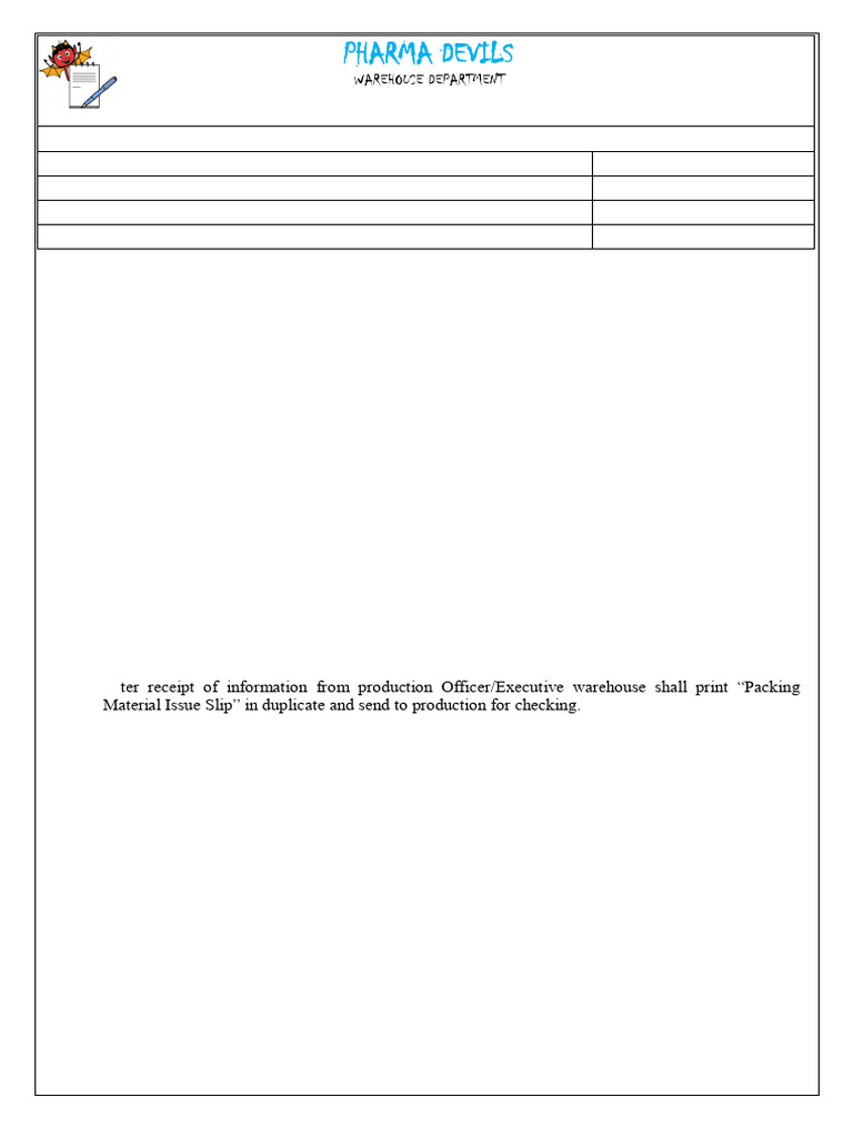SOP for Dispensing Packing Materials | PDF | Business Process