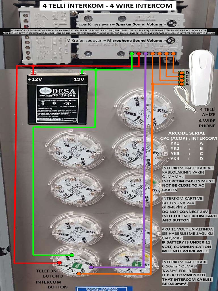 4-Wire Intercom Wiring Instructions | PDF | Electrical Engineering ...